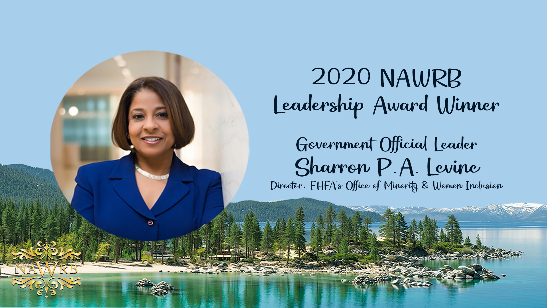 Congratulations 2020 NAWRB Leadership Award Winner Sharron P.A. Levine ...